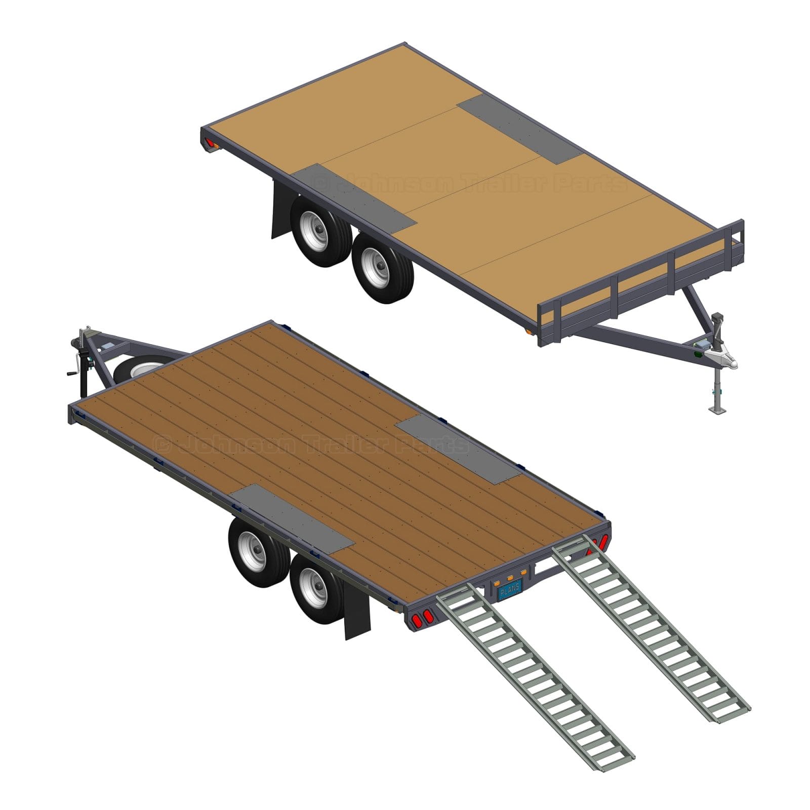8.5′ x 16′ Deck Over Trailer Plans - 7,000 lbs Capacity | Johnson ...